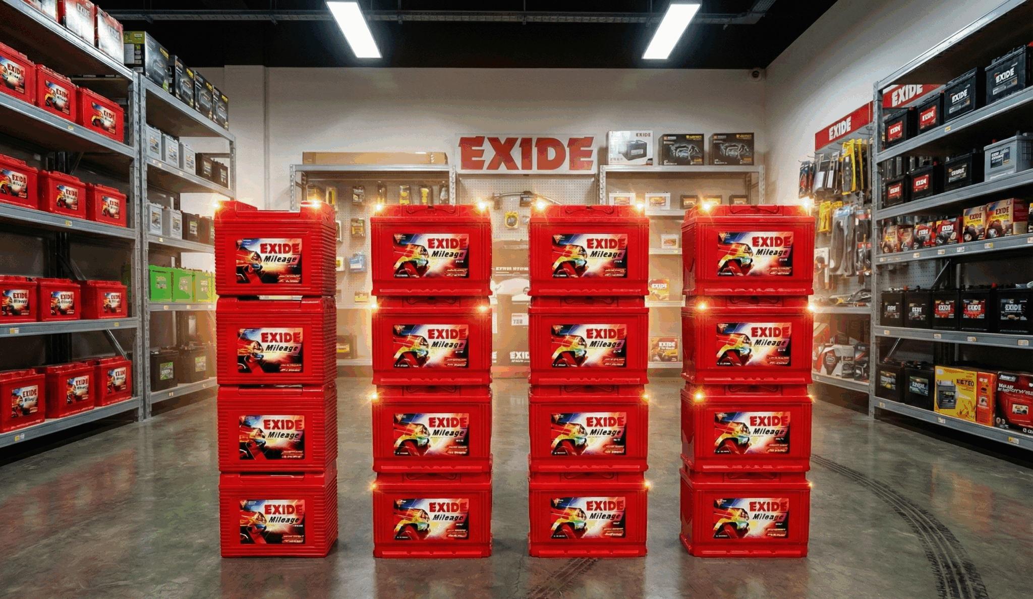 Exide batteries product range design - Ticket Design